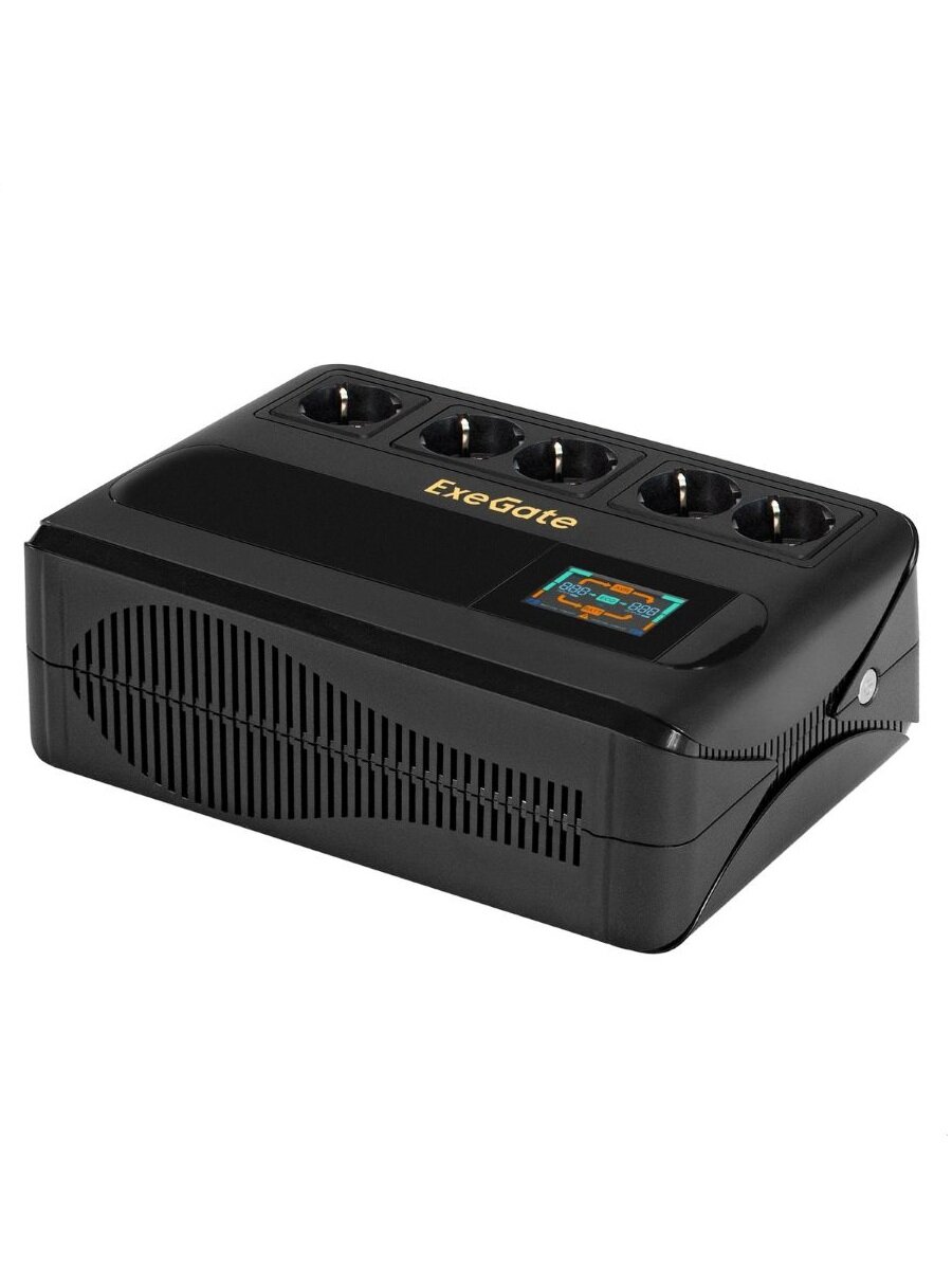 ИБП Источник бесперебойного питания Exegate NEO Smart BU-800. LCD. AVR.5SH 480 Вт, Линейно-интерактивный