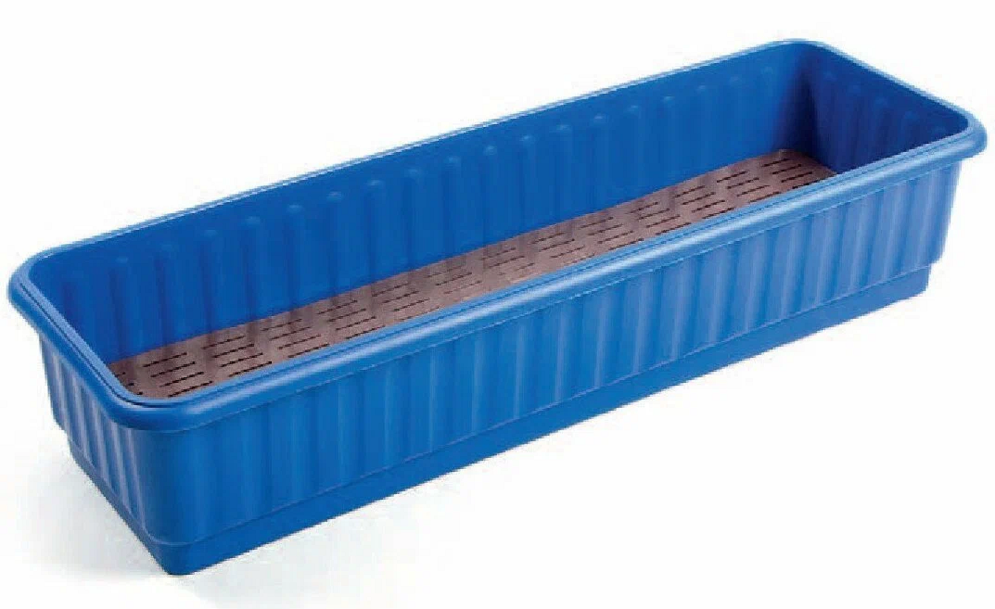 Ящик для рассады, для цветов с дренажной решеткой 59 х 19 х 12 см длинный, прямоугольный, пластиковый