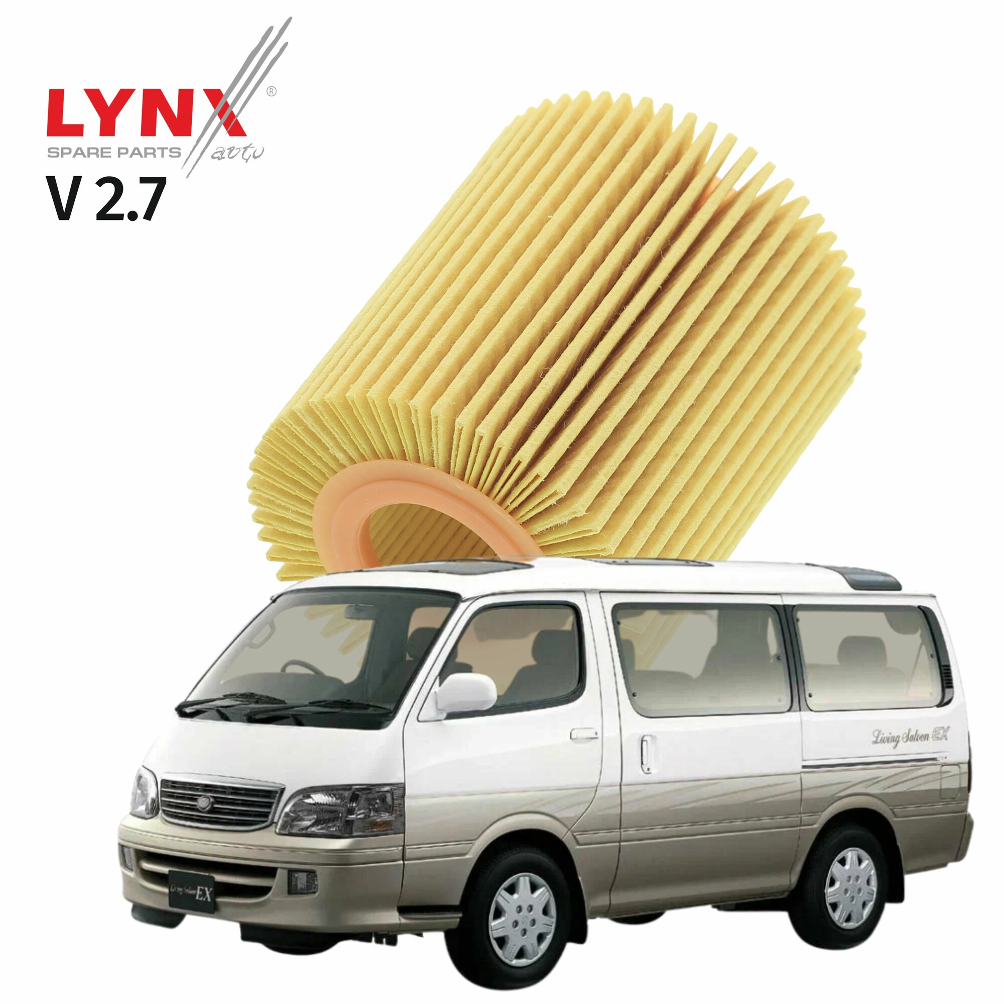 Фильтр масляный Toyota Hiace / Regius (5) / Тойота Хайс 1995 - 2010 V2.7 2TR-FE / 1шт LYNXauto