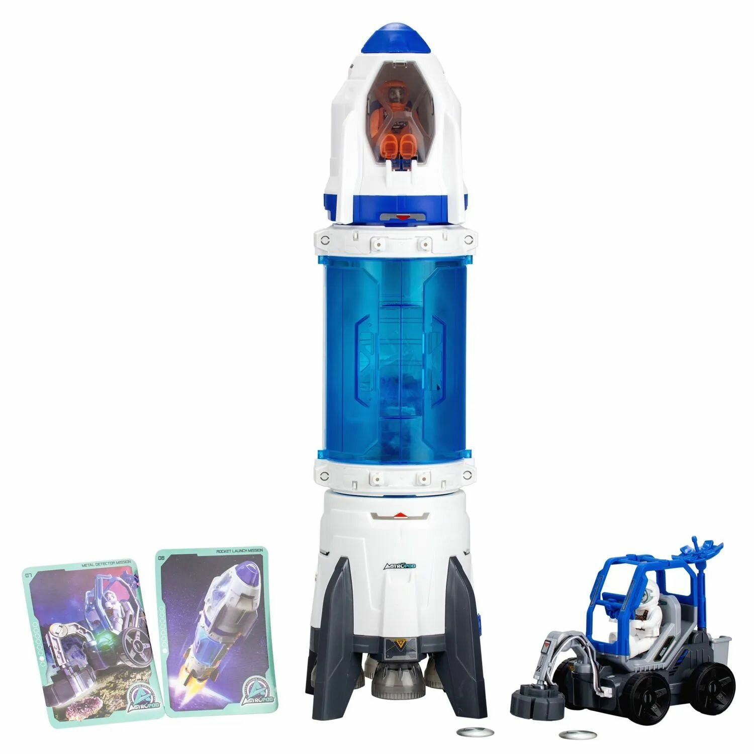 Космический корабль и марсоход, ракета с космонавтами и луноход с металлоискателем, конструктор ASTROPOD, Миссия Ракета