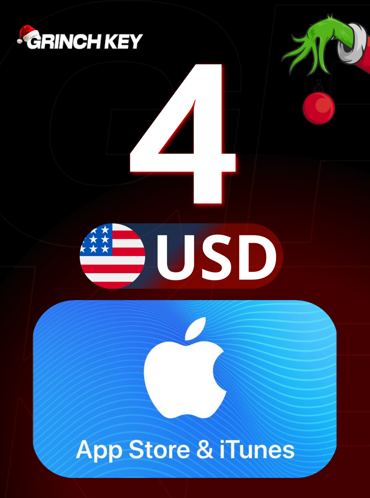 Подарочная карта Apple | Пополнение App Store&iTunes (Apple ID) | Apple Gift Card на 4$ Доллара