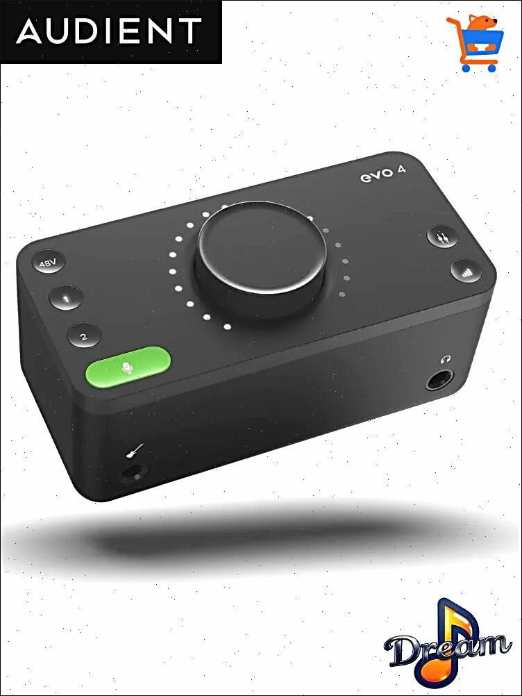 Студийный комплект для звукозаписи Аудиоинтерфейс EVO 4 USB, черно-серый