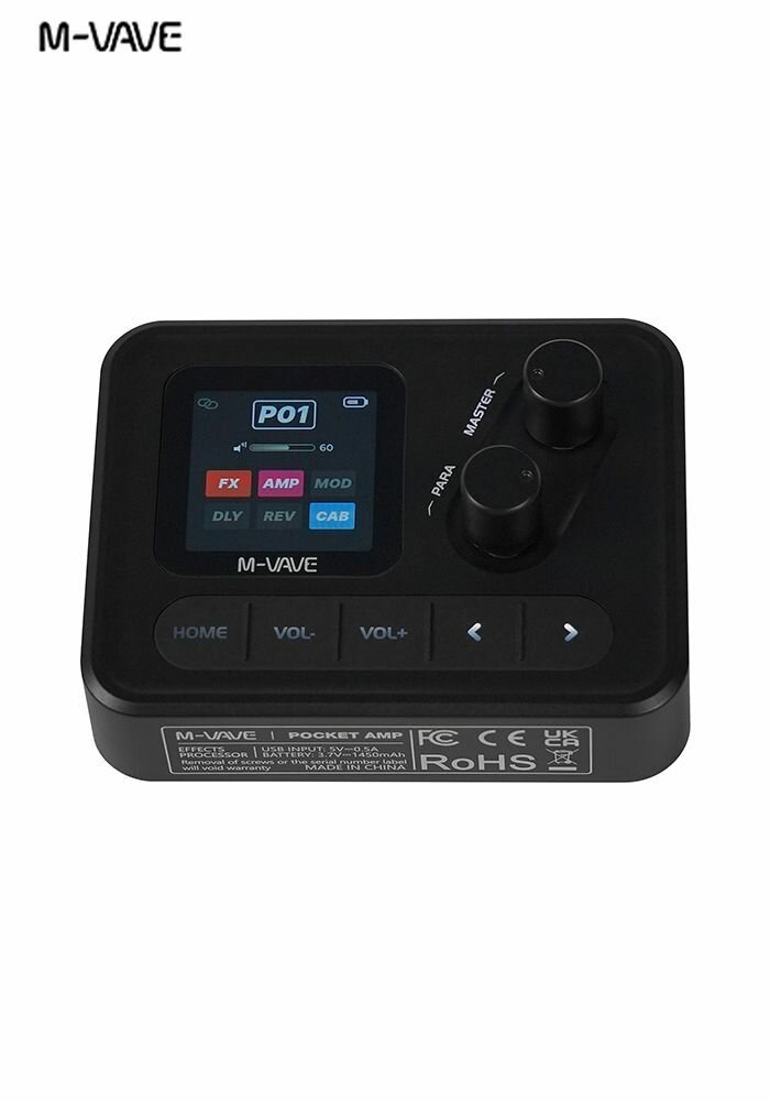 M-VAVE Pocket AMP Портативный карманный мультиэффект-процессор для электрогитары/бас-гитары