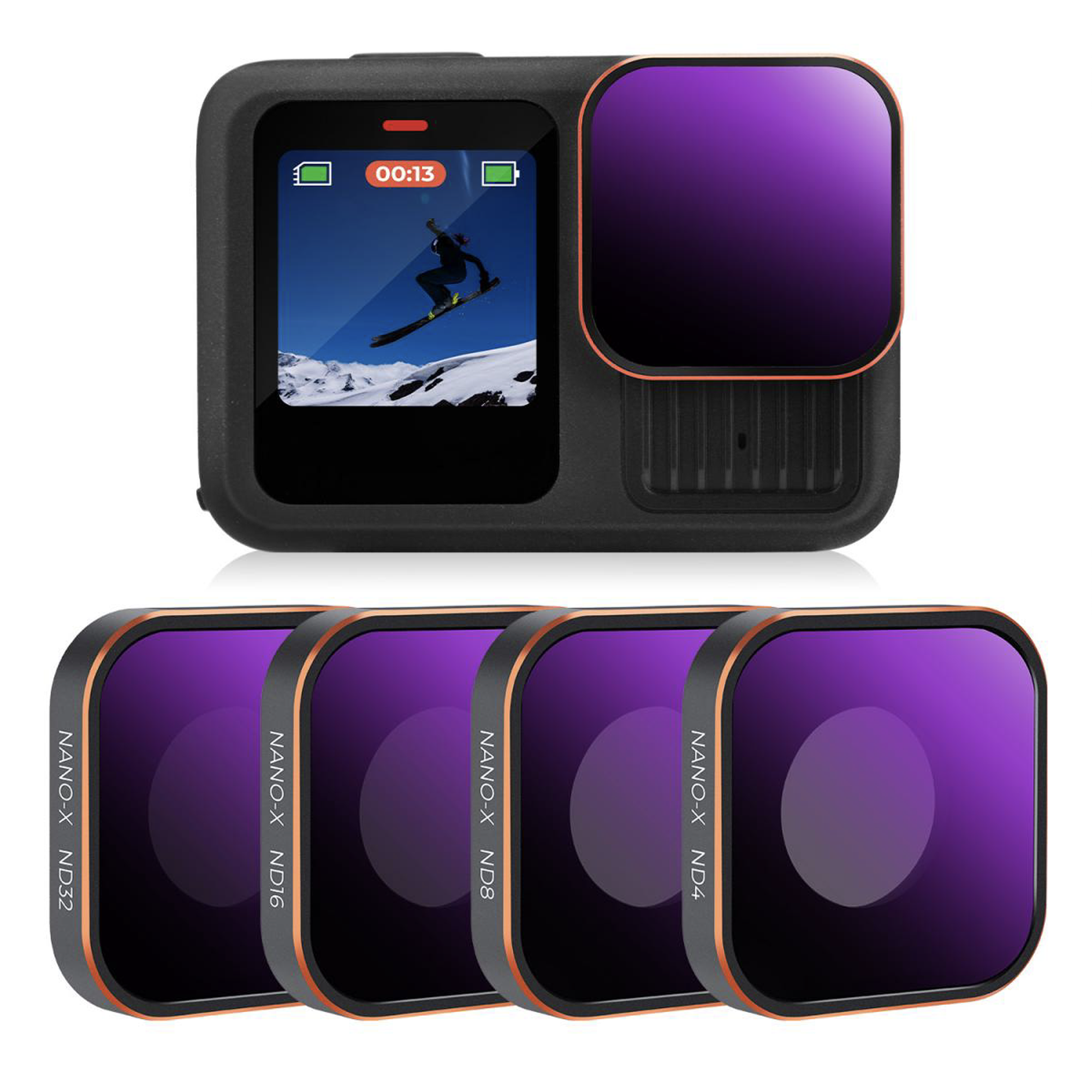 Набор фильтров K&F Concept (ND4, ND8, ND16, ND32) для GoPro Hero