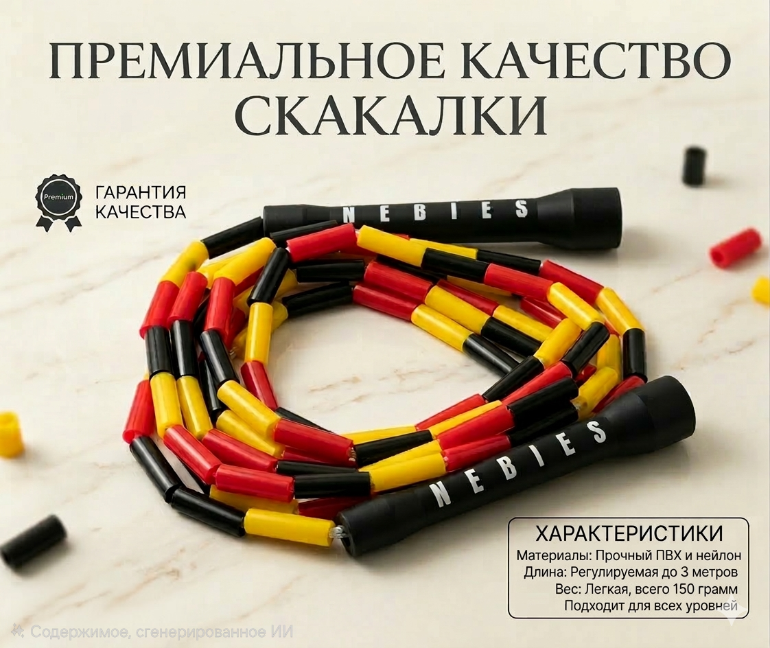 Бисерная скакалка для скиппинга (фристайла и трюков)