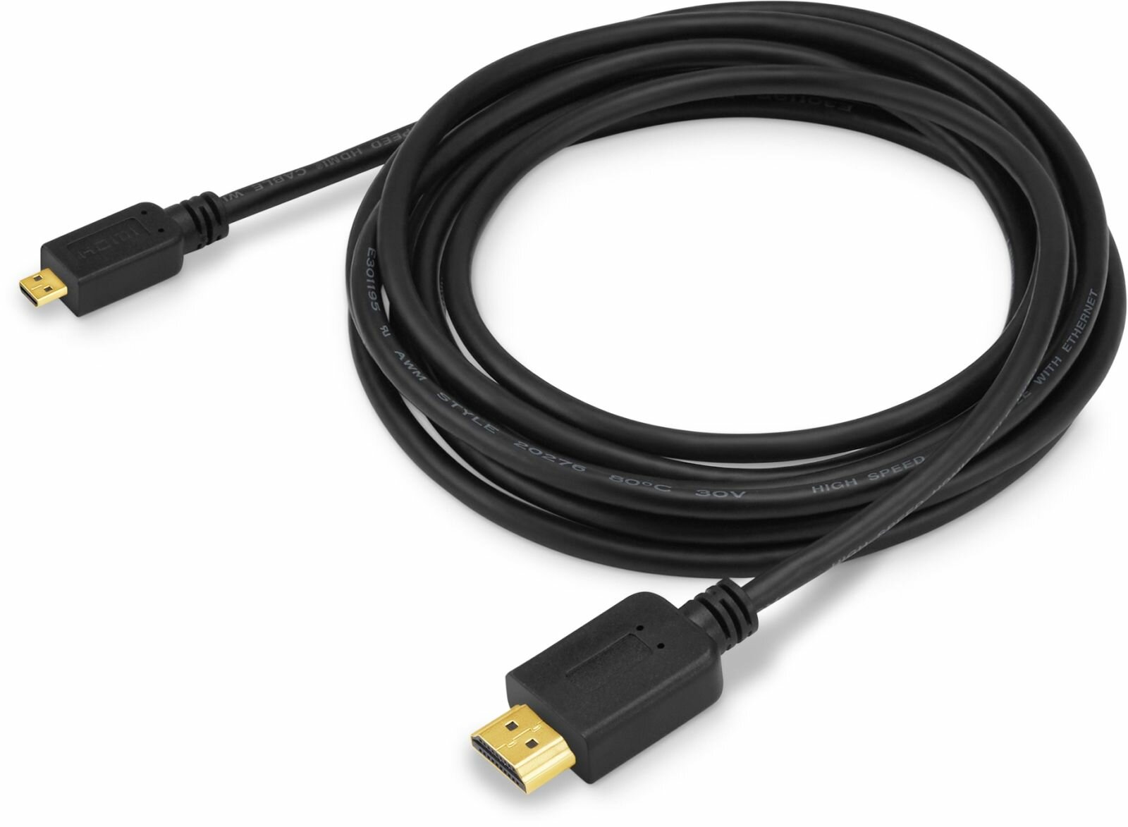 Кабель аудио-видео Buro HDMI 1,4, HDMI m - Micro HDMI m, 3 м, черный (MICROHDMI-3M)