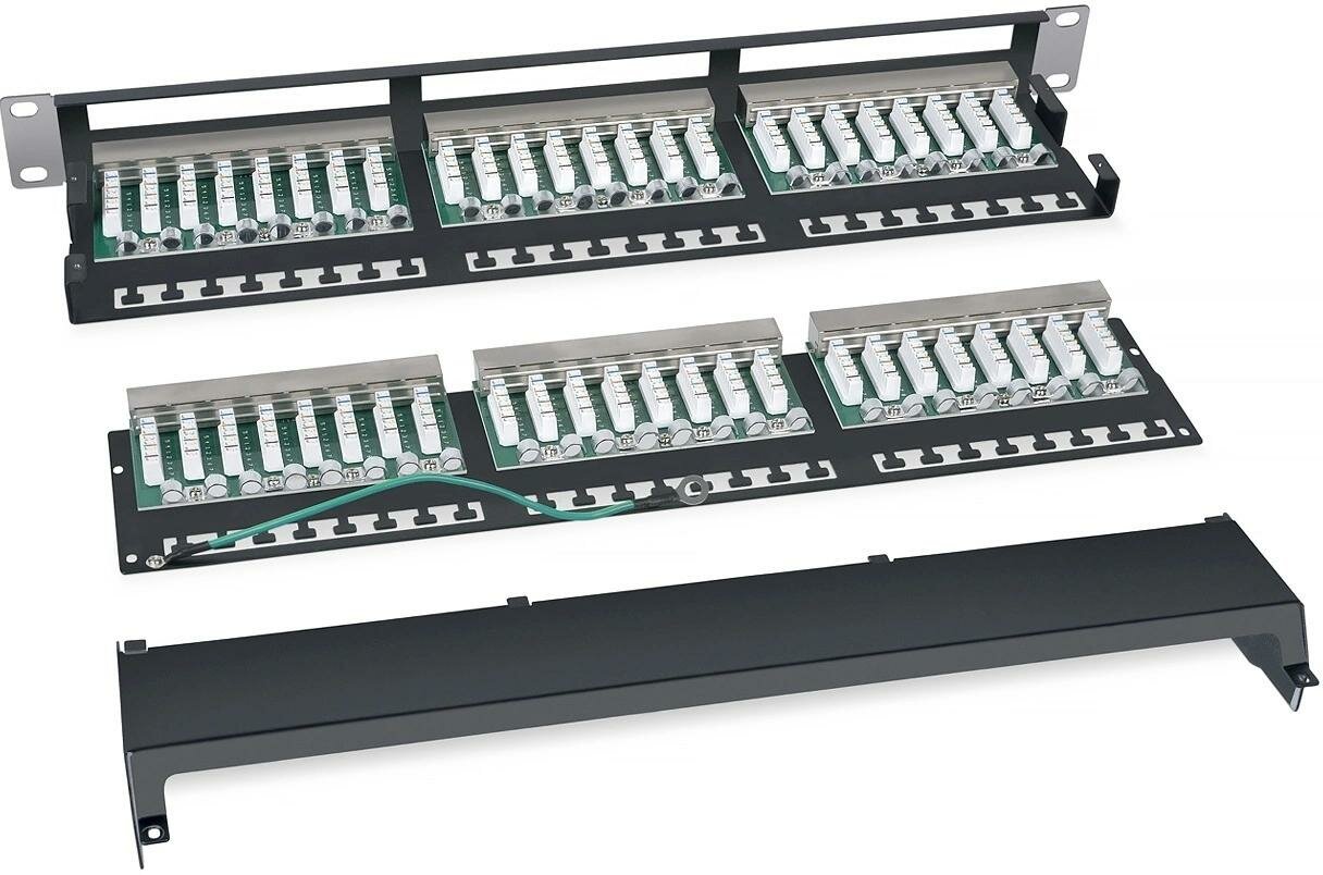 Патч-панель Cabeus 19", 1U, порты 48хRJ45, категория 6, FTP (PLHD-48-CAT.6-SH-DUAL IDC-1U)