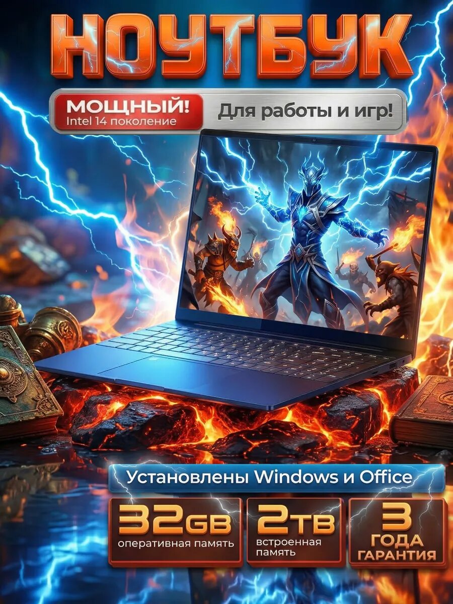 Ноутбук Intel Core i7-14700HX, 32GB RAM, 2048GB SSD, 2026 + Office