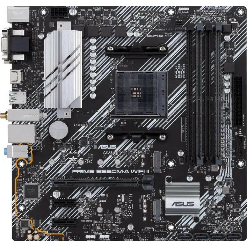 ASUS Материнская плата PRIME B550M-A WIFI II Socket AM4 4хDDR IV 2хM.2