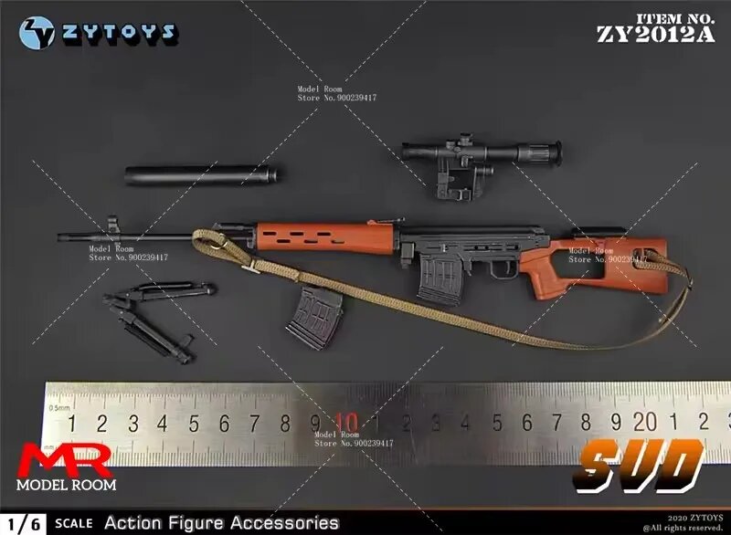 ZYTOYS ZY2007 ZY2008 ZY2012 ZY2021 1/6 AK47 AKS47 PPSh41 Модель винтовочного пистолета Пластиковый реквизит для сцены для тела солдата 12 дюймов