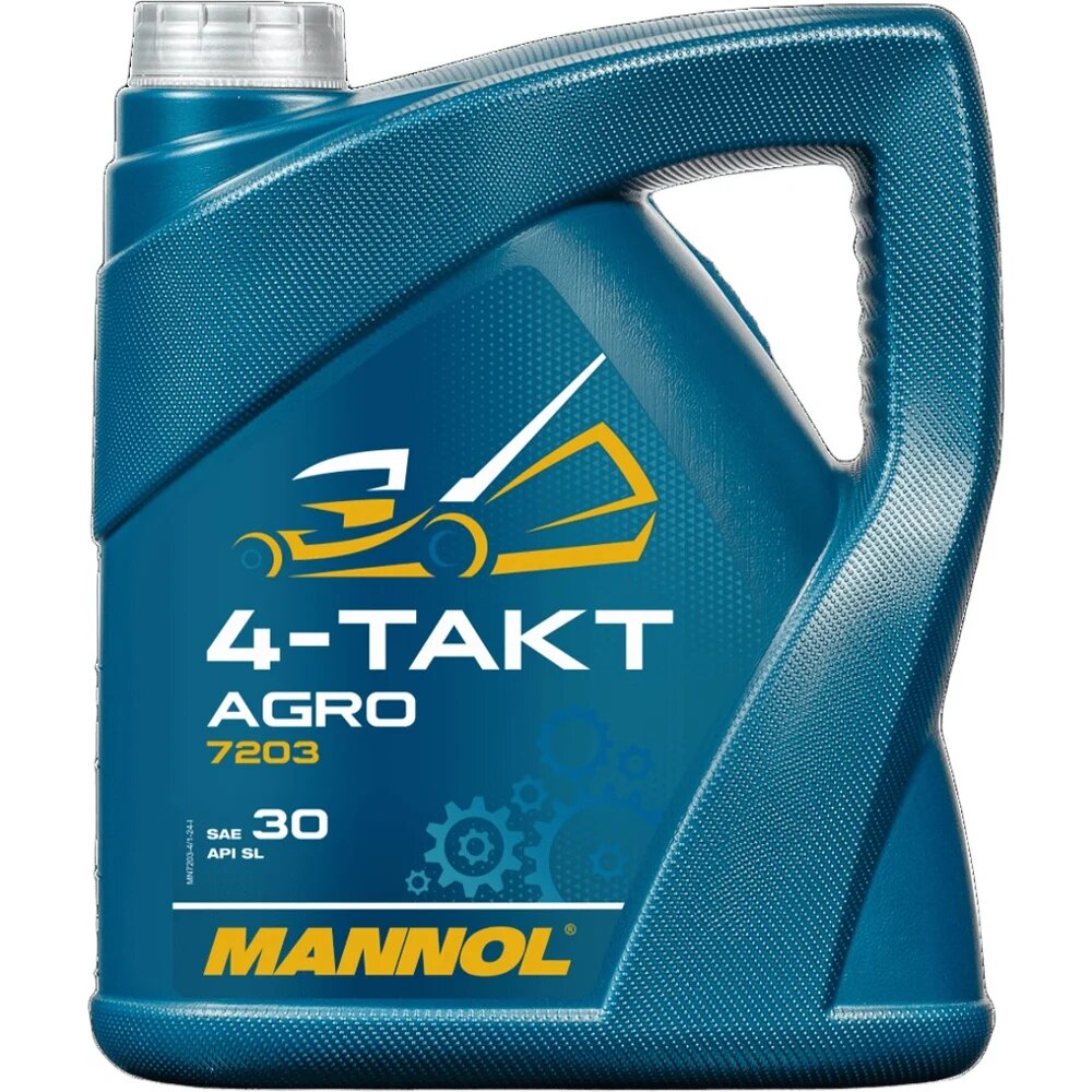 Масло минеральное 4‑TAKT SAE 30 для садовой техники MANNOL, четырехтактное масло высокого качества