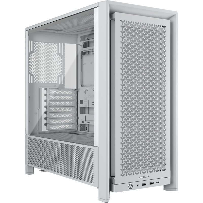 Корпус Corsair Frame 4000D RS, Midi‑Tower, белый, 3×120 мм, 2×USB‑A 3.2, 1×USB 3.2 Type‑C, поддержка E‑ATX/ATX/mATX/mITX