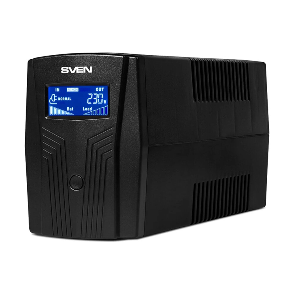 ИБП SVEN Pro 650 черный (линейно-интерактивный, 650VA, 390W, 2хEURO, USB, RJ45) (SV-013844)