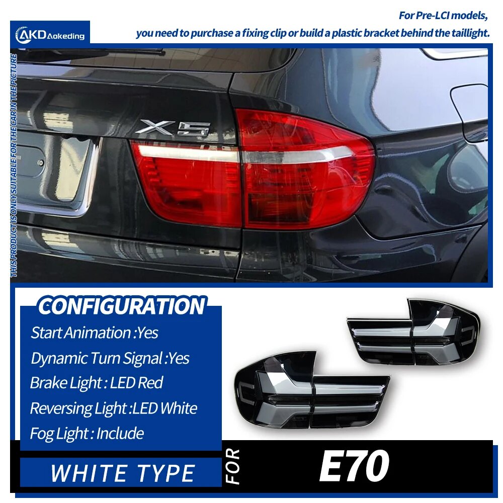 Фары для BMW X5 E70 LED фонари задние 2007-2013 E70 задний стоп-сигнал тормозной сигнал ДРЛ задний ход автомобильные аксессуары