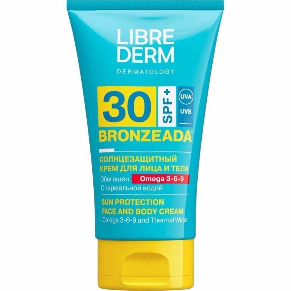 Крем солнцезащитный LIBREDERM BRONZEADA с Омега3-6-9 и терм вод SPF30 150мл, 2224497