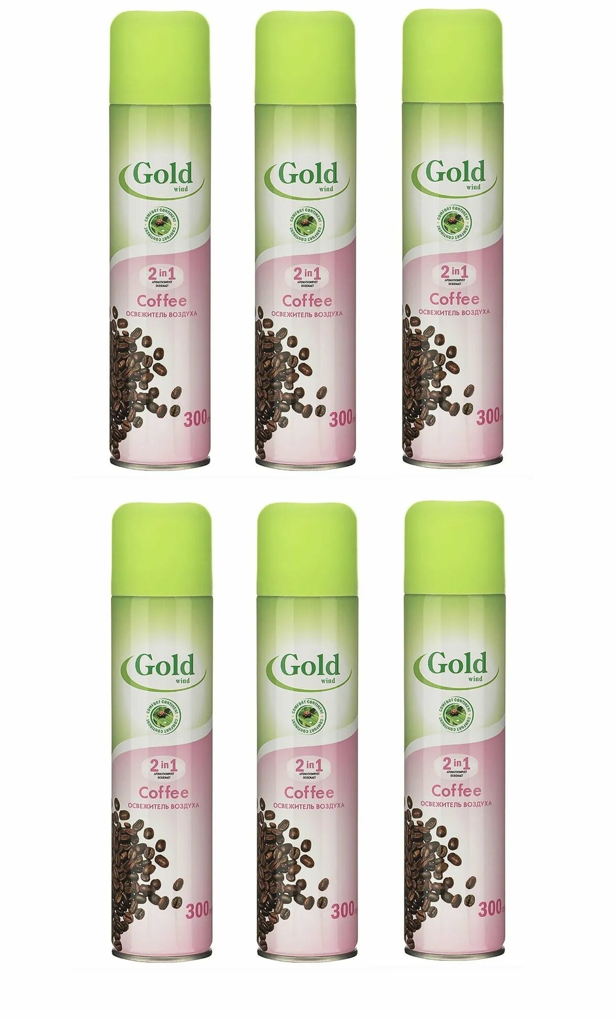 Gold Wind Освежитель воздуха Coffee, 300 мл, 6 шт