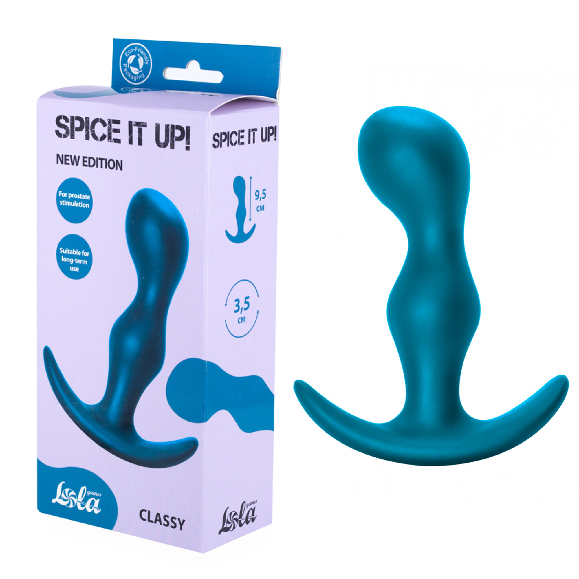 Анальная пробка Spice it up Classy Dark Aquamarine (11.5, Ø 3.5 см) Lola Toys
