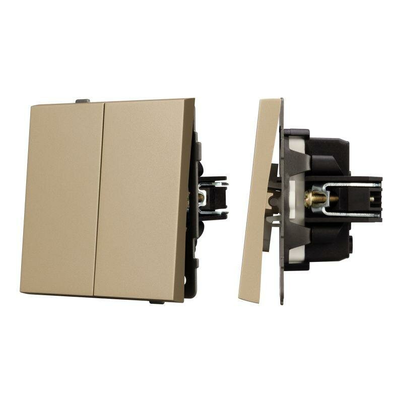 Выключатель непроходной 2-кл. SWT-TENDO-MK02-SFPL-GD 10А 230В механизм Arlight 054545