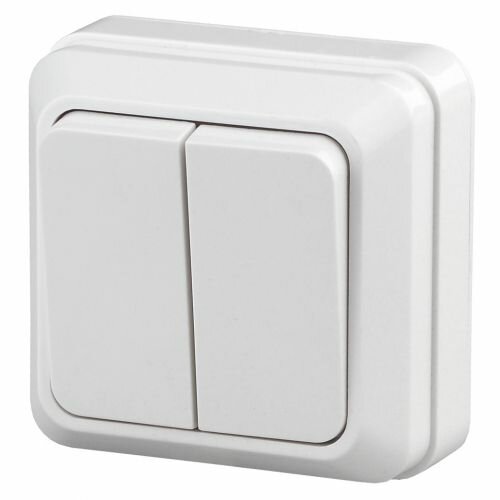 Выключатель 2-кл. ОП Quadro 10А IP20 2-104-01 250В бел. Intro Б0053757