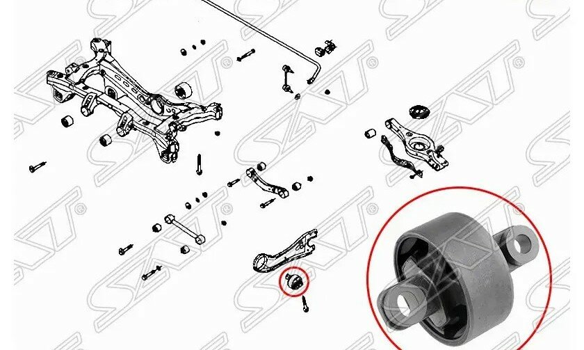 Сайлентблок SAT ST-55275-M0000 Hyundai Creta 15-20 правый