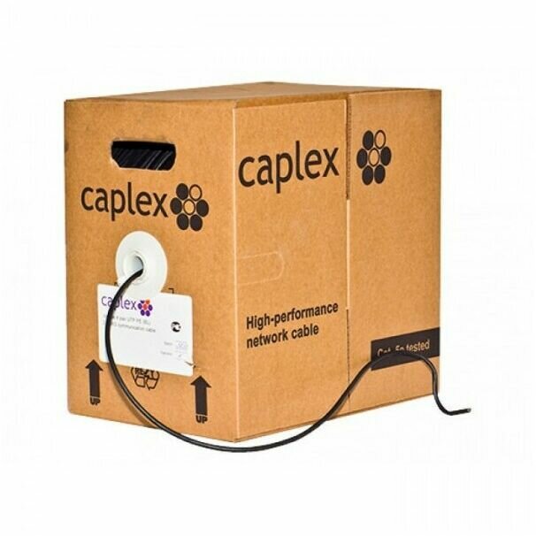 Кабель Caplex Cat5e 4 пары UTP PE (внешний), чёрный, 305 м (IZ-C4U5-0203-B305)