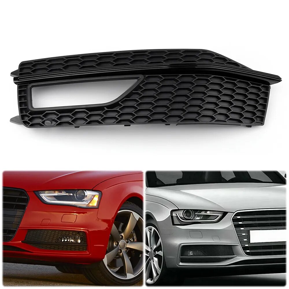 Чёрный решётчатый кожух противотуманных фар для переднего бампера Audi A4 и S4 2013 2015 годов