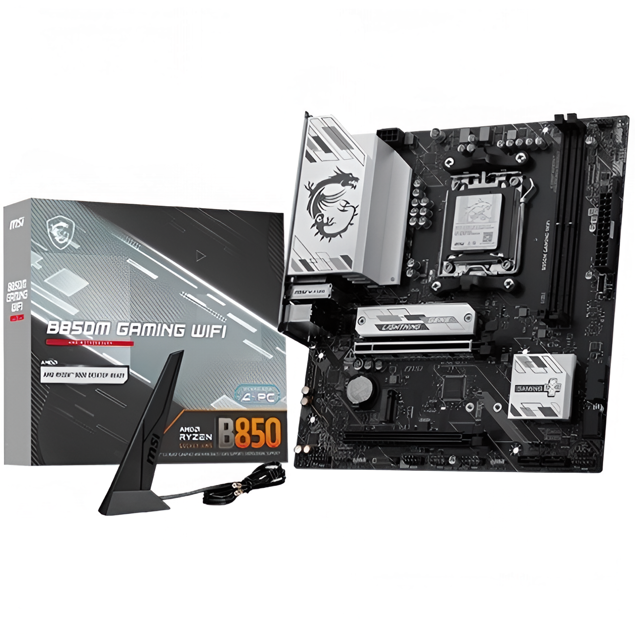 Материнская плата MSI B850M GAMING WIFI (AM5/AMD B850/2xDDR5/2xPCI-Ex16/2xM.2/SB7.1/Wi-Fi/BT/GLAN/DisplayPort/HDMI/mATX)