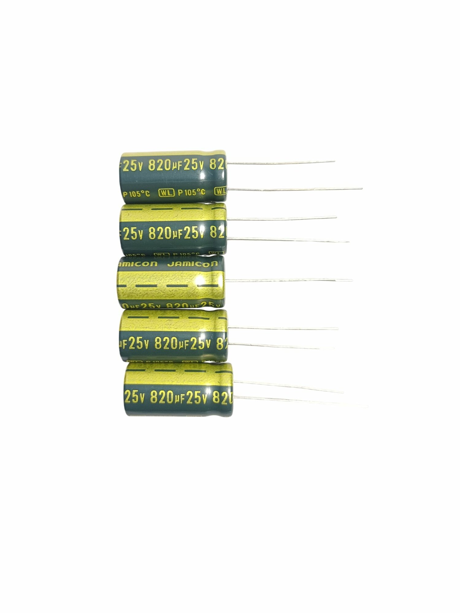 820мкФ 25В (10x20) 105C, конденсатор электролитический, JAMICON - 5 штук