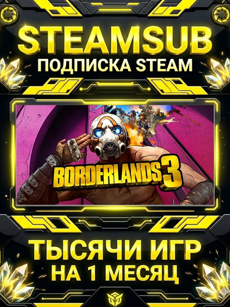 Borderlands 3 — подписка Steam на месяц, 7000+ игр на аккаунтах для ПК (РФ + СНГ)