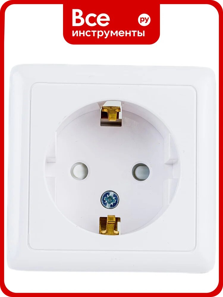 Розетка Systeme Electric 1-м ОП Хит 16А IP20 250В с заземл. защ. шторки бел. RA16-138-B