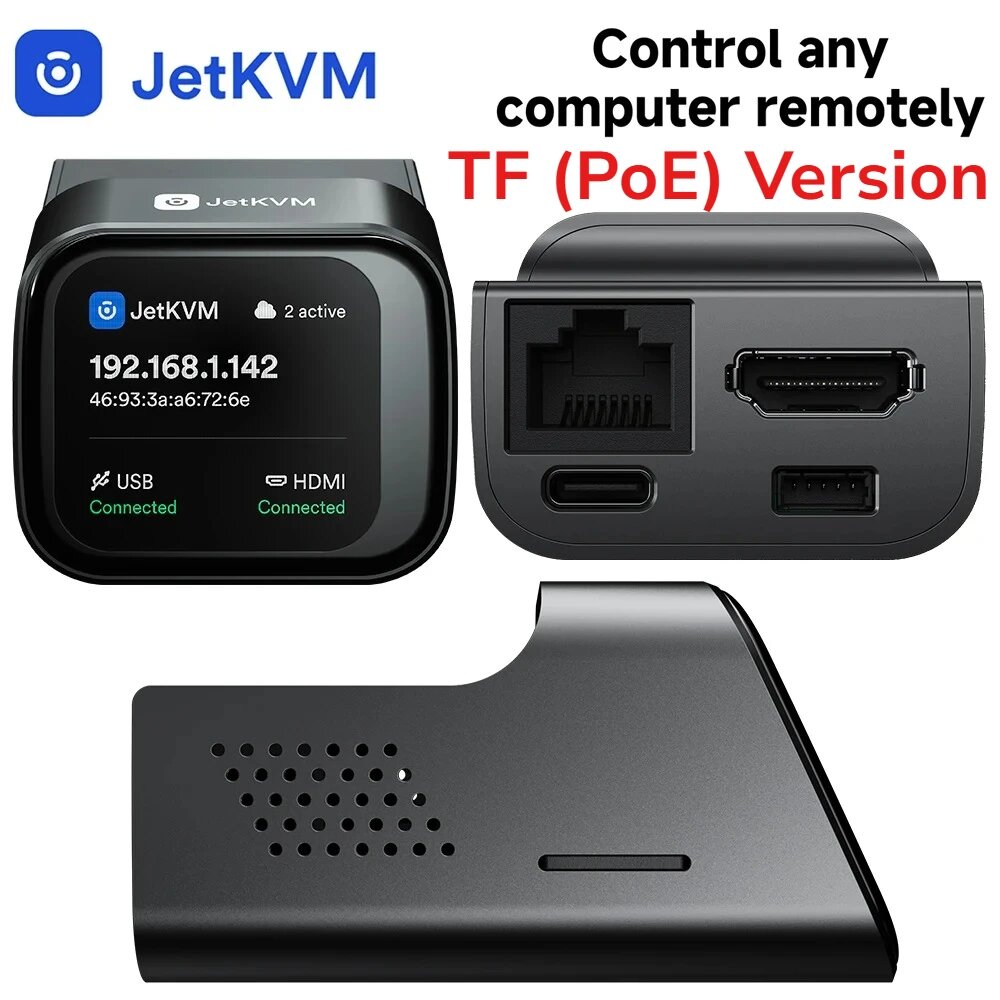 Версия TF PoE! JetKVM IP-KVM: Устройство удаленного управления компьютером с открытым POE TF JetKVM — фото 1