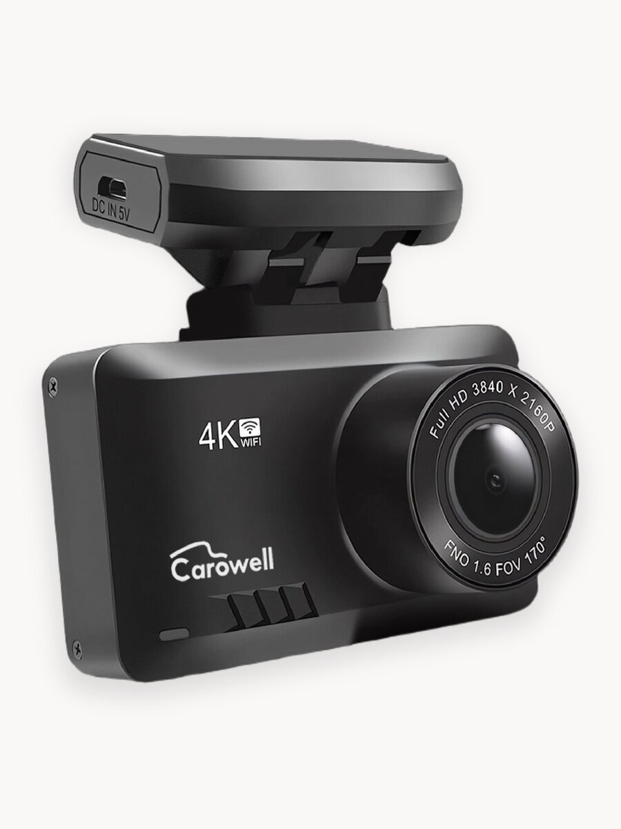 Видеорегистратор Carowell 4К. Две камеры: фронтальная 4К UHD + задняя HD. Ночная съемка WDR