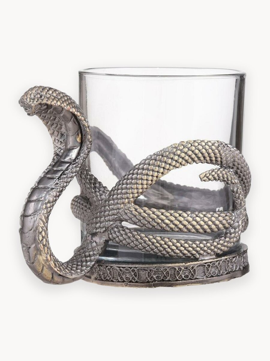 Стакан Новогодний для виски «Кобра», стекло, подарочная коробка, цвет бронзовый