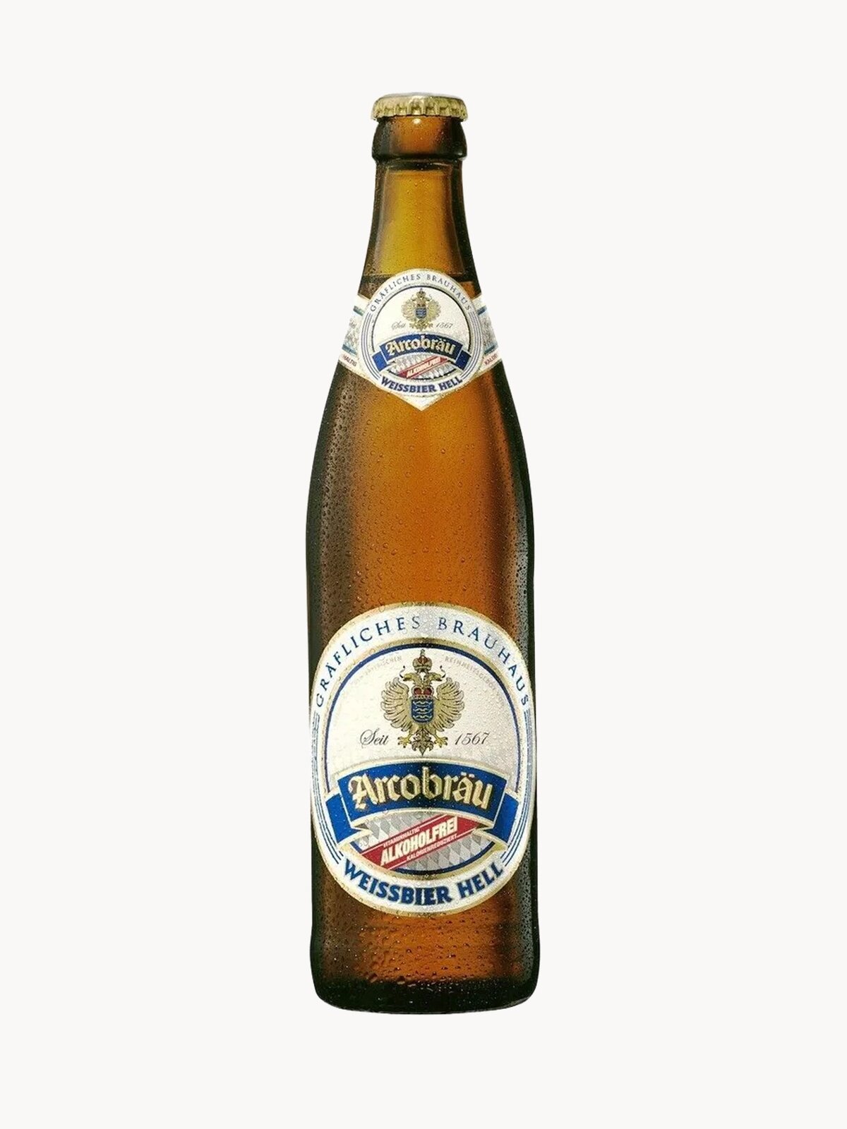 Пиво Arcobrau Weissbier Hell (Аркоброй Вайсбир Хель), светлое, безалкогольное, 6 шт по 0.5л