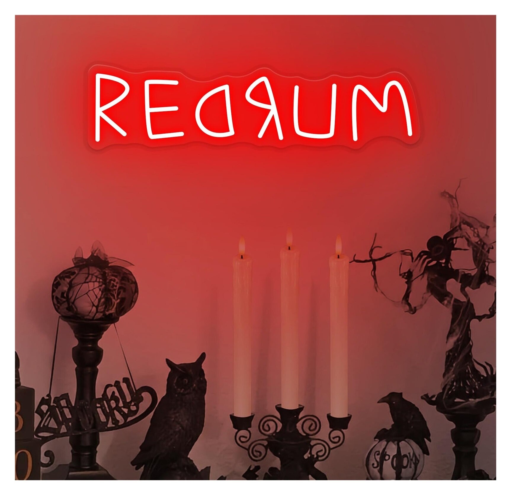 Светодиодная Неоновая Вывеска "REDRUM" С Регулируемой Яркостью 38смx11см