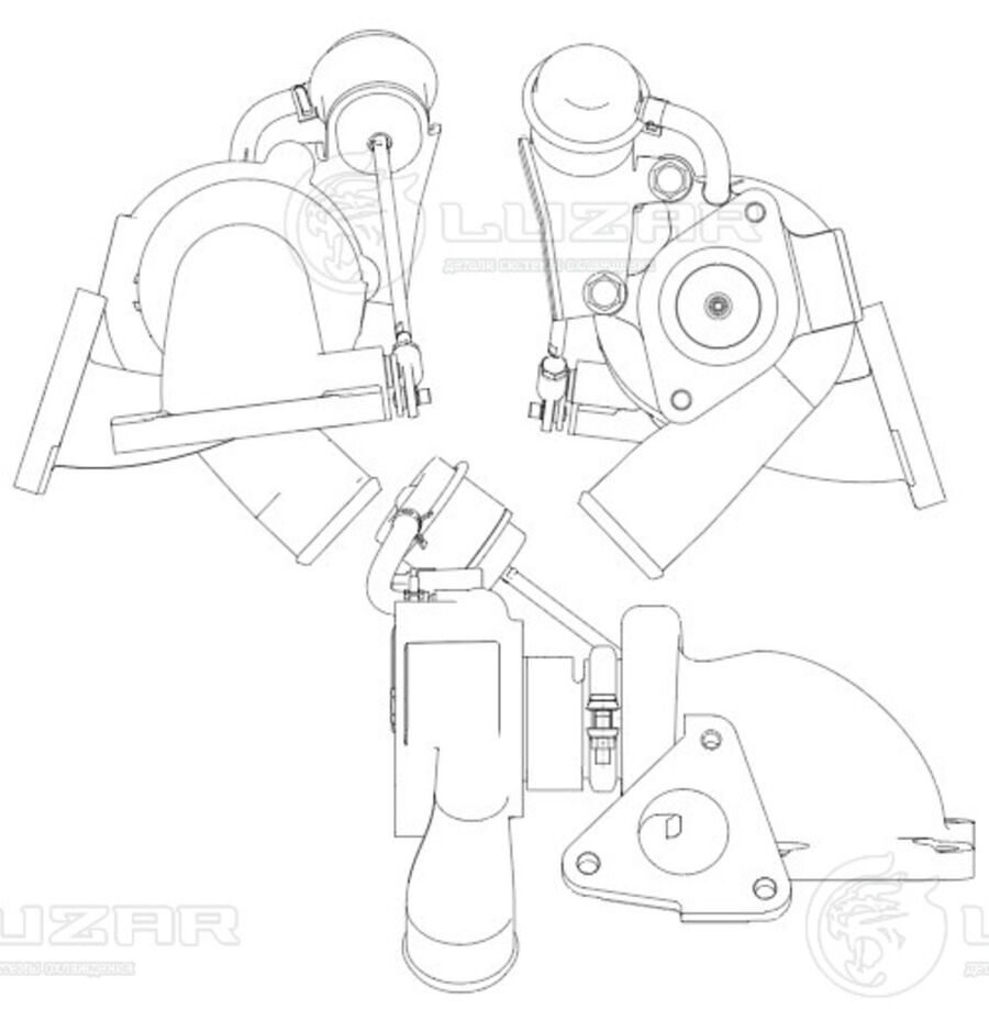 Турбокомпрессор Для А/М Ford Transit (06-) 2.4D (Тип Td03) (Lat 1008) (LUZAR LAT1008)