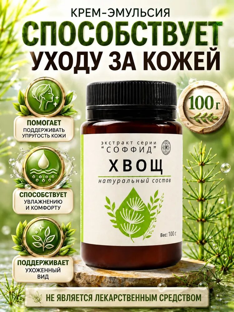 Мазь Хвоща полевого, антивозрастной крeм для лица и тела при дряблости кожи, против морщин вокруг глаз и отеков, увлажняющий экстракт от растяжек, при варикозе и для ногтей, масло от обвисшей груди