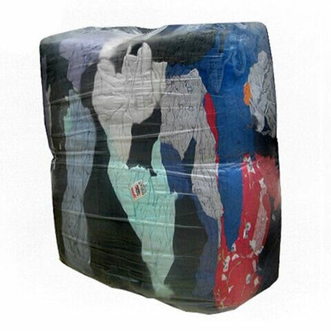 Ветошь трикотаж эконом 10 кг, лоскуты 40х60 ( 10 см) плотность 180-250 г/м2, 60% хлопок, 40% синтетика