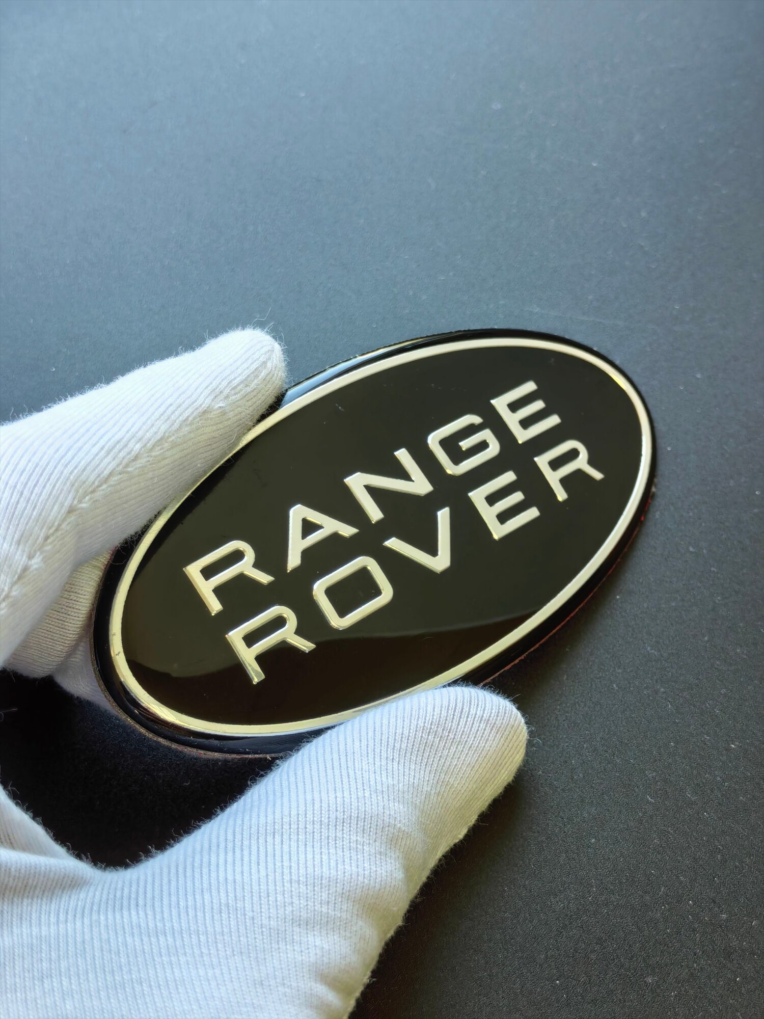 Эмблема Range Rover 85мм черный. Шильдик Ланд Ровер 85мм 1шт