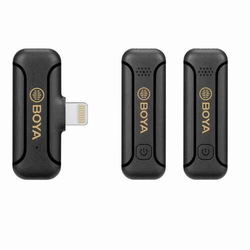 BOYA BY-WM3T2-D2 Boya Портативная двухканальная 2,4ГГц беспроводная микрофонная система, для мобильных устройств с разъём Lightning (Apple iOS)