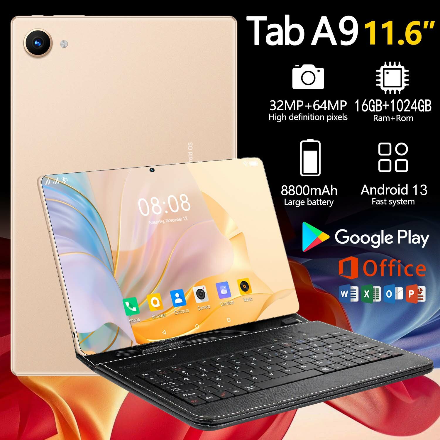Игровой планшет Tab A9, 11.6", Android13, AMOLED, 120Hz, 1024GB