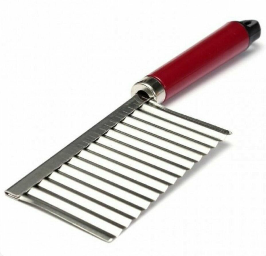 Нож для волнистой и фигурной нарезки овощей и фруктов, рефленый нож, ребристый нож слайсер.