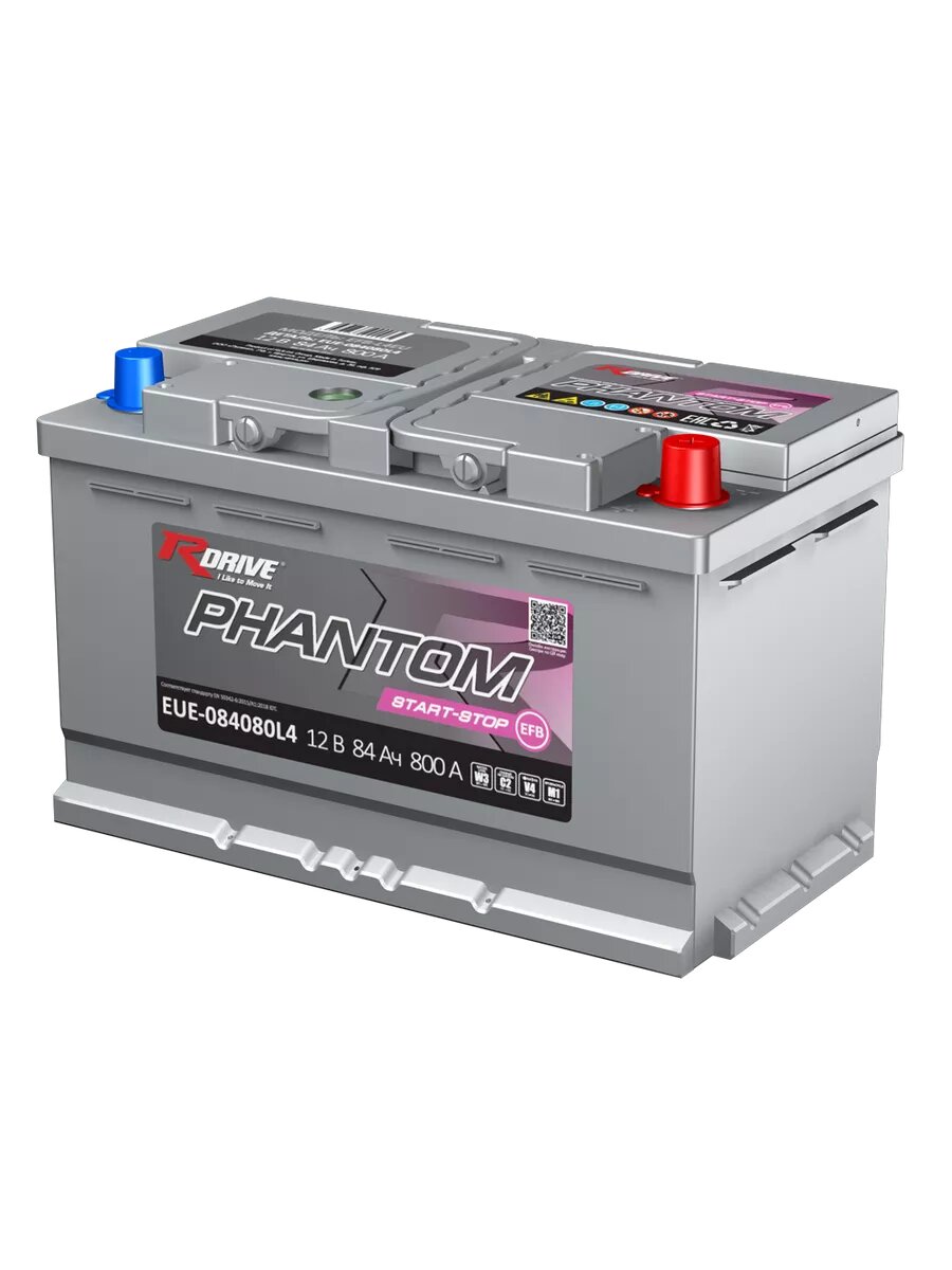 Аккумулятор RDRIVE EFB 84R 12V 84Ач обр. пол.