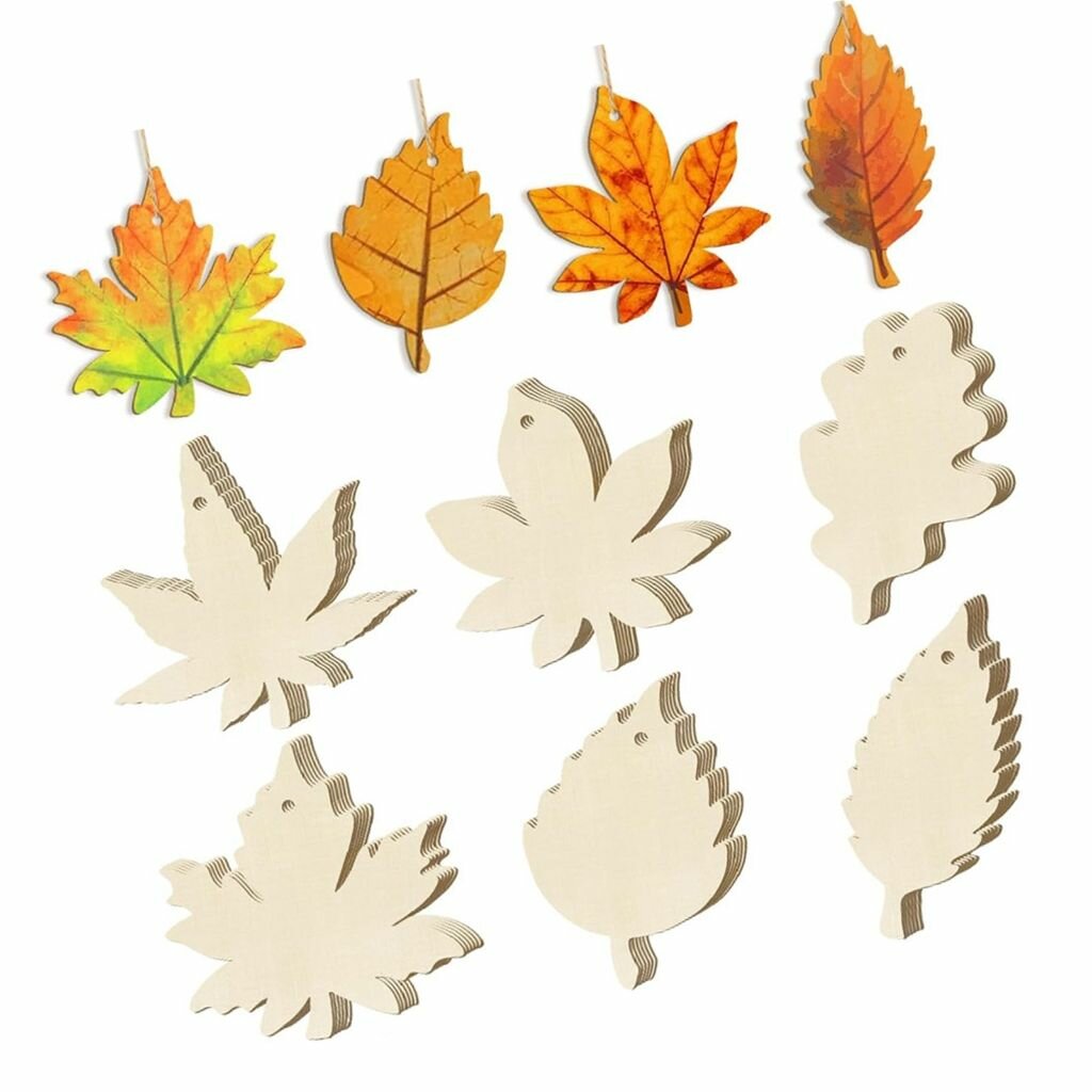 Набор из 36 декоративных щепок в виде кленового листа на День благодарения-maple leaf