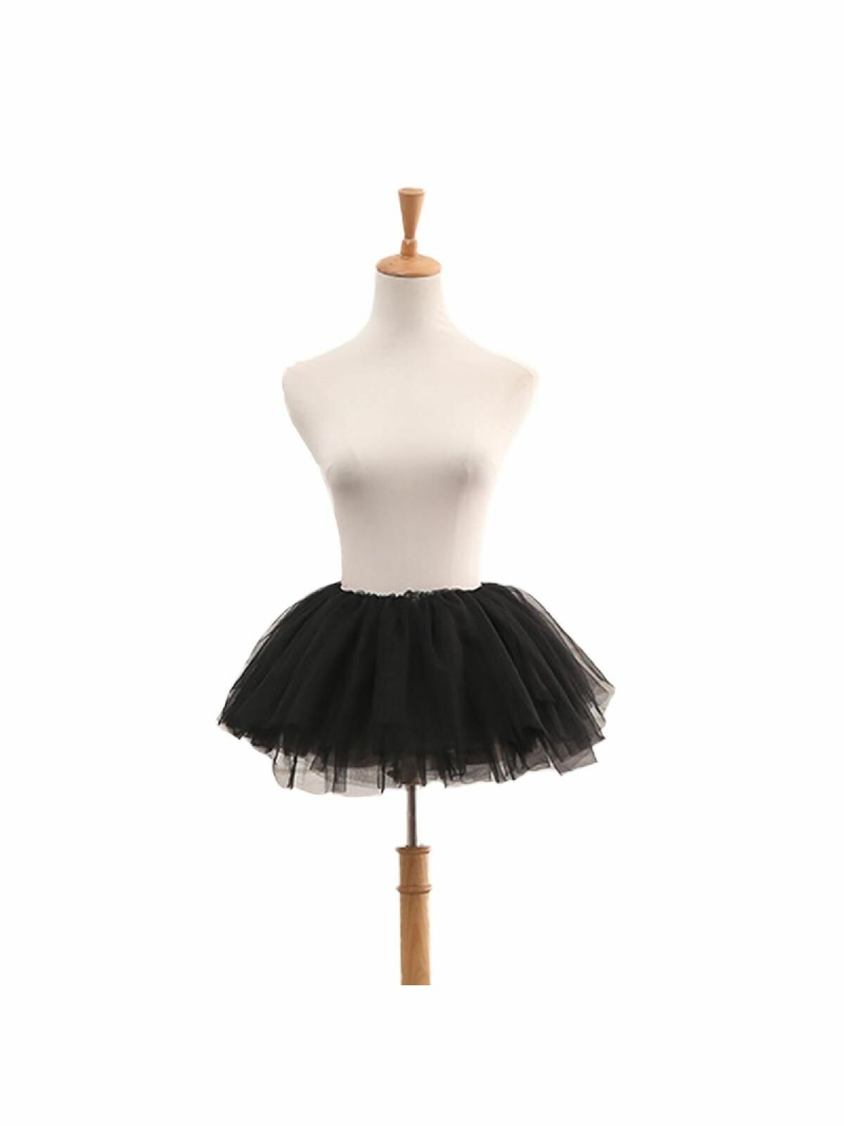 Женская многослойная юбка-пачка из тюля, Черный