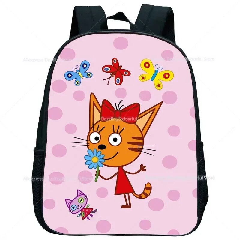 Рюкзак для детского сада «Три котята» E Cats, семейные детские рюкзаки для мальчиков и девочек, мини-моя семья, три счастливых кошек, Mochila, подарок Розовый, 12