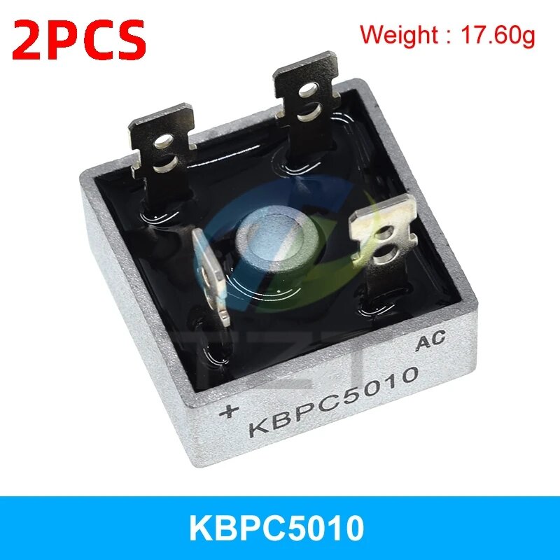 DIYTZT Выпрямители KBPC1510 KBPC2510 KBPC3510 KBPC5010 2PCS KBPC5010