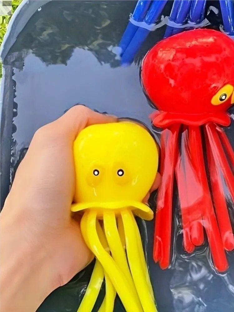 Надувная игрушка для ванной в виде осьминога, 1 шт. Летняя детская водная игрушка, разных цветов — фото 1