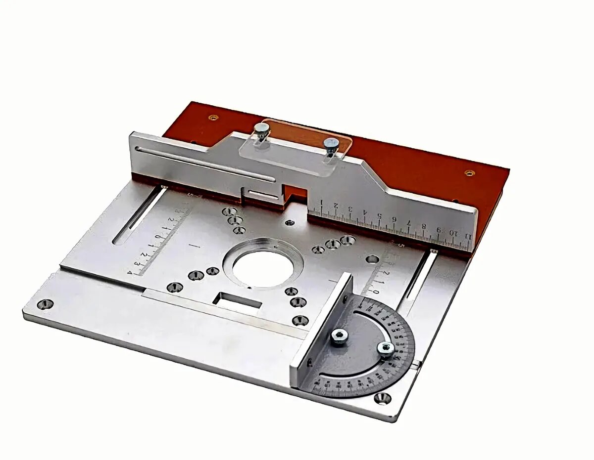 Пластина для фрезера с упором. С транспортиром.