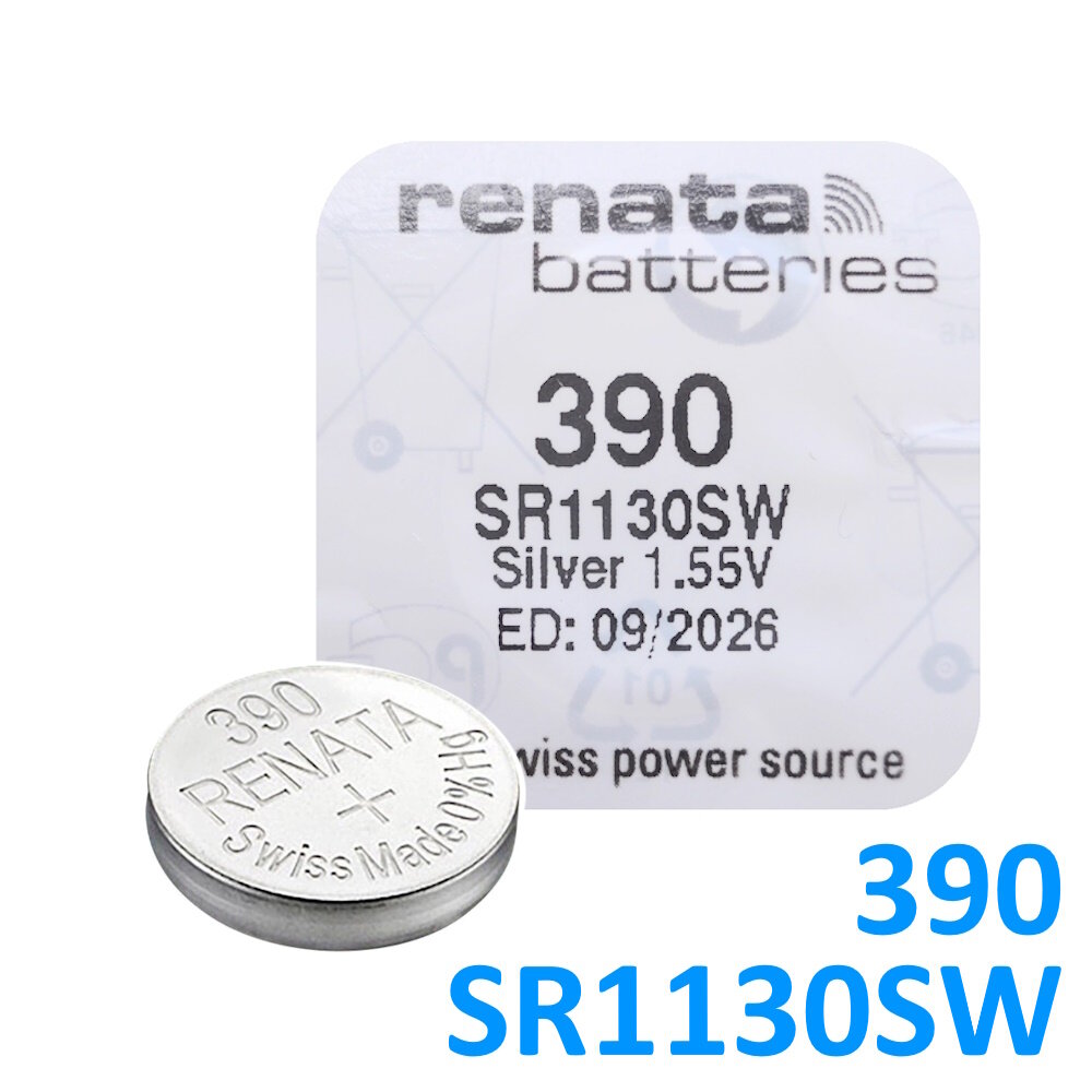 Батарейка для часов 390 / SR1130SW / G10 1.55V Silver Oxide RENATA - 1шт